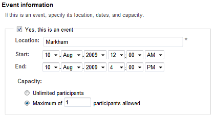 Editing Event Information